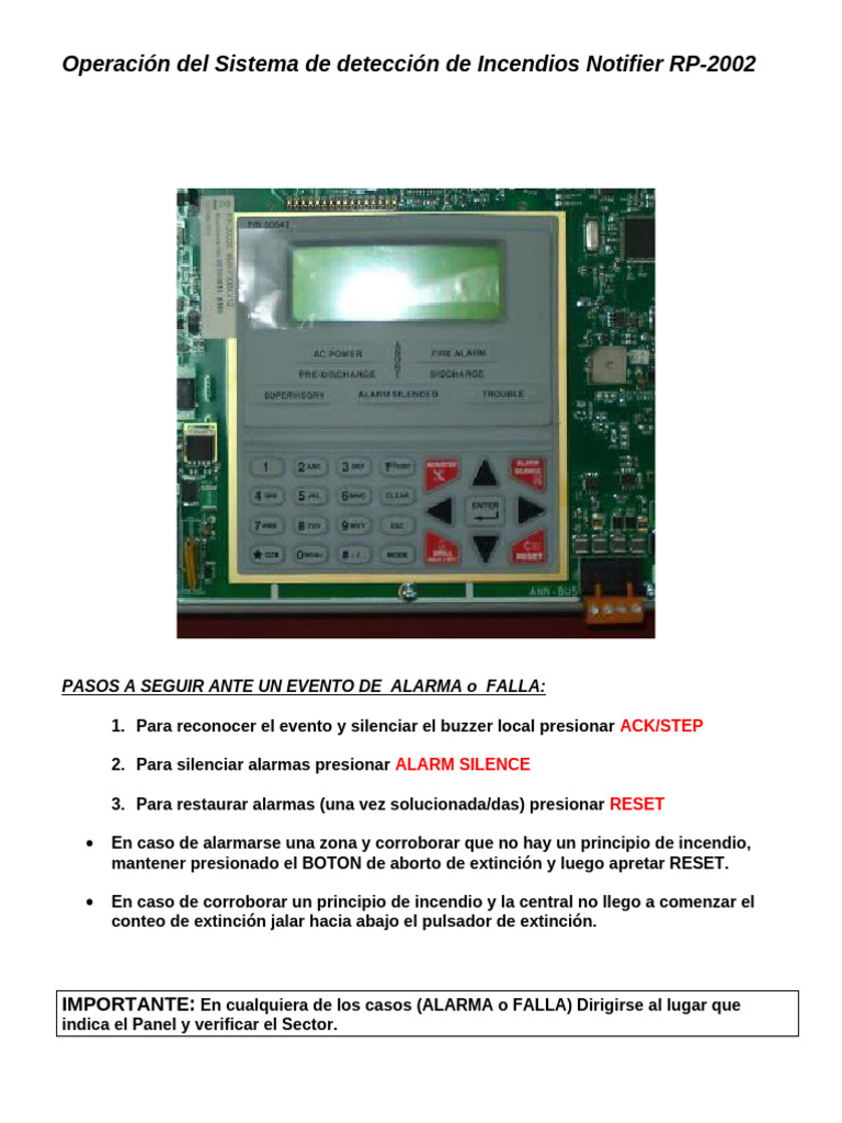 Operación del Notifier RP-2002 | PDF
