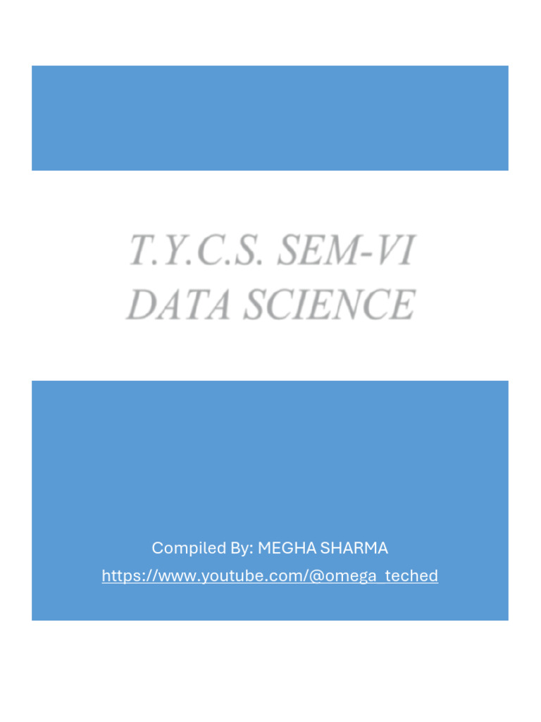 TYCS_DATA_SCIENCE_SEM6[1] | PDF | Data Warehouse | Databases