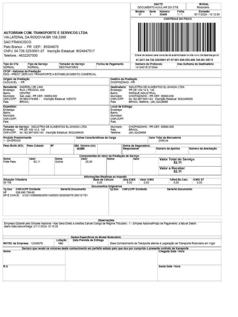 CTE Rotulos Parana | PDF | Economias