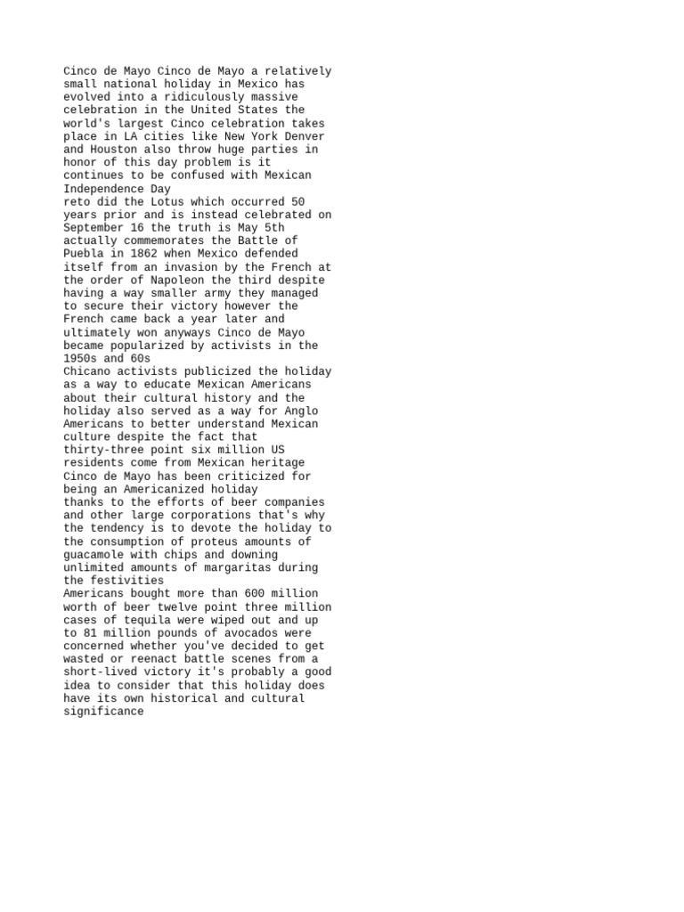 The Real History of Cinco de Mayo | PDF
