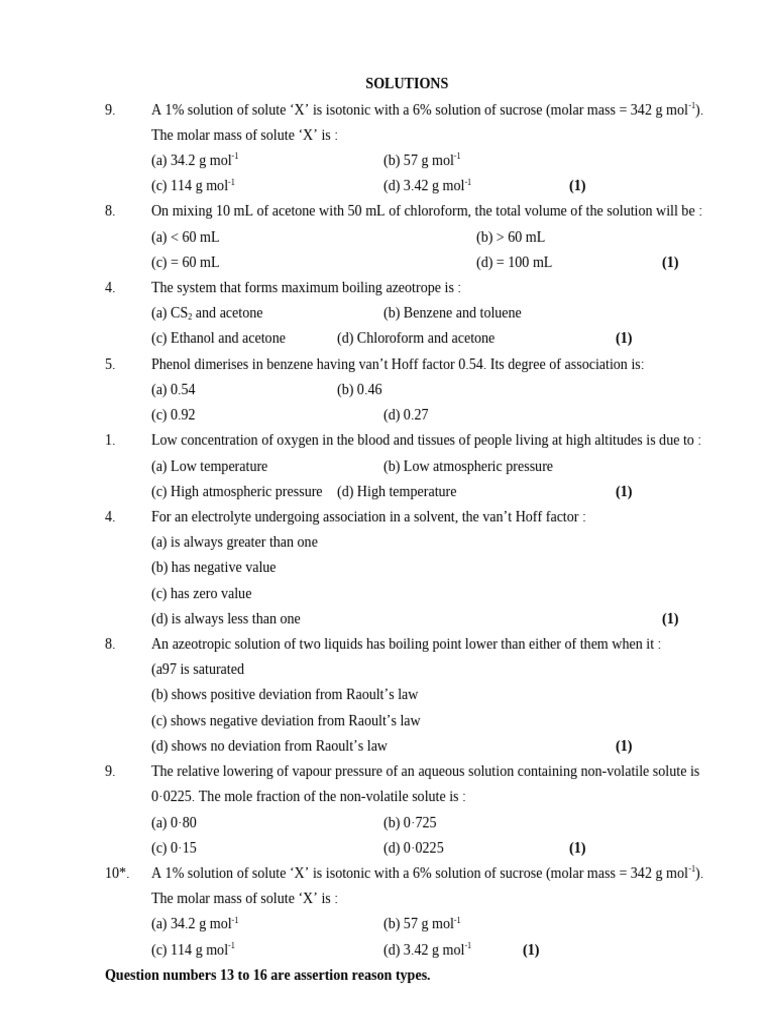 1SOLUTIONS | PDF | Chemistry | Chemical Substances