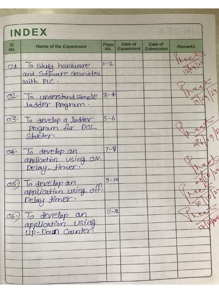 PLC Practical File | PDF