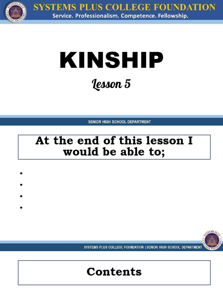 Lesson 5 Kinship | PDF | Kinship | Family