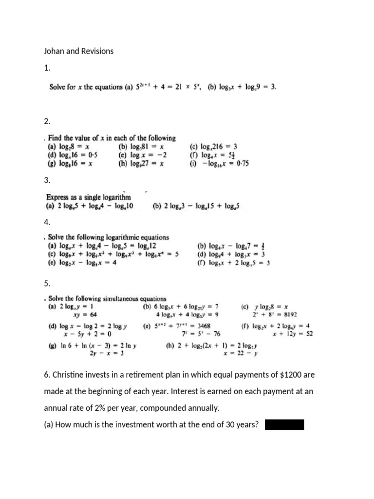 Financial Math & Sequences | PDF