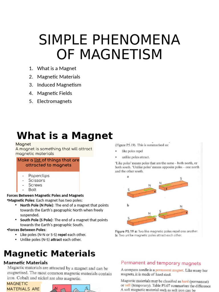 Simple Phenomena of Magnetism | PDF