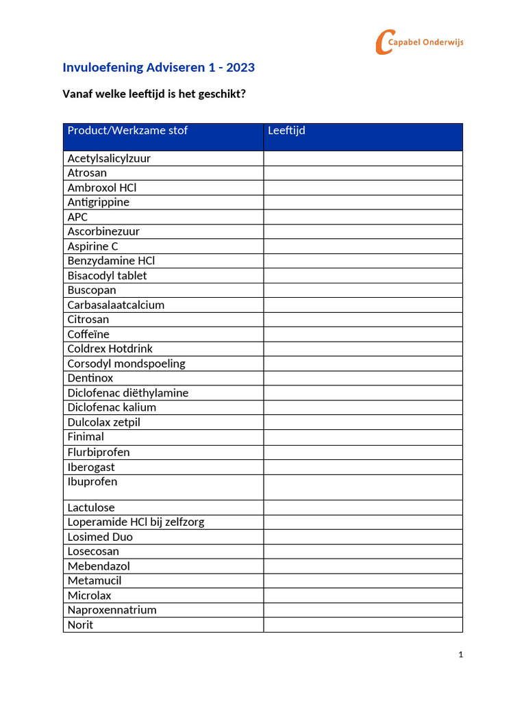 Adviseren 1 Invuloefening Cursist 2023 | PDF