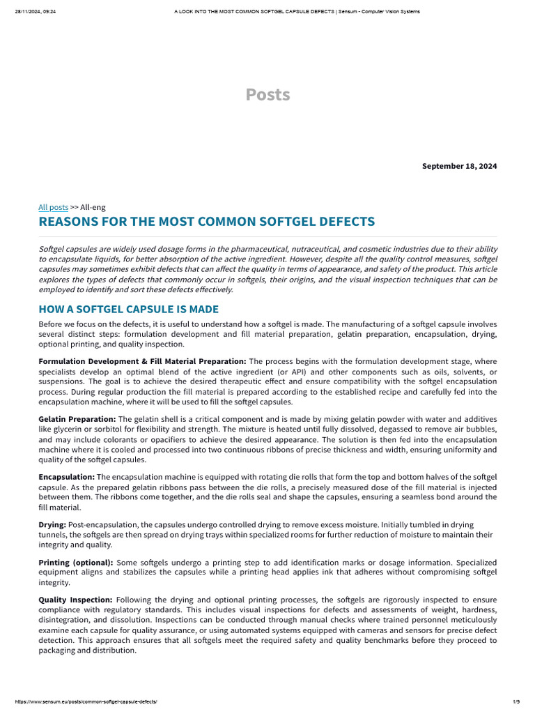A Look Into The Most Common Softgel Capsule Defects | PDF ...