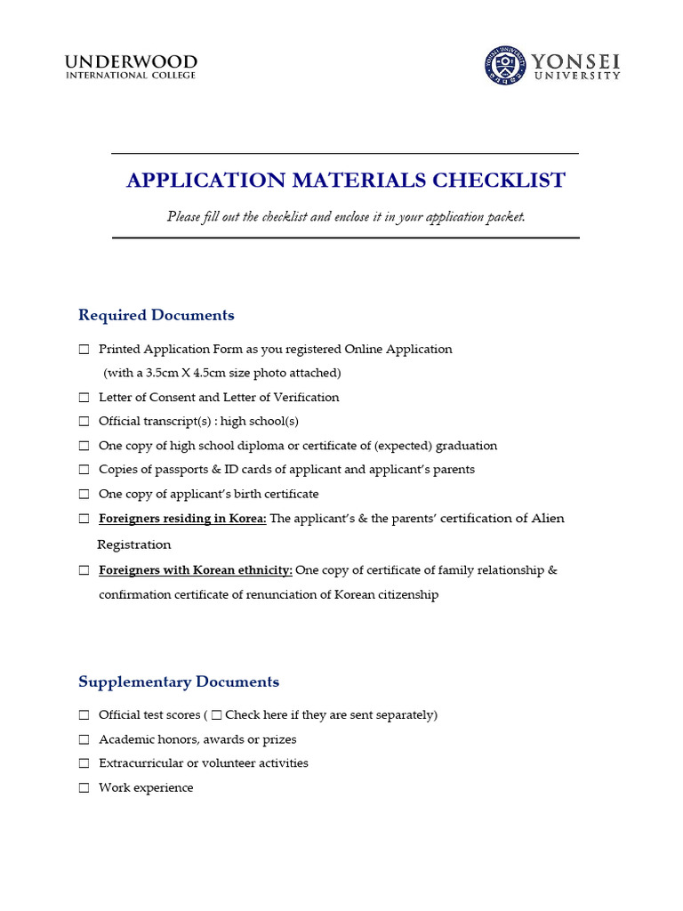 2025 UIC Application Checklist | PDF