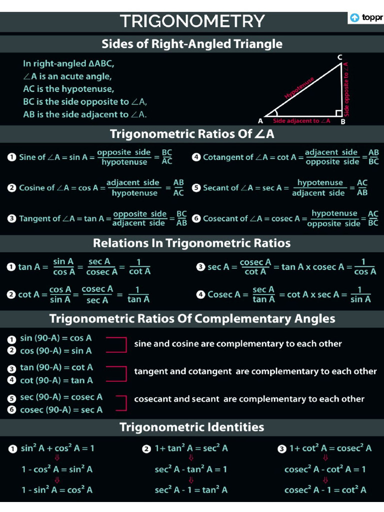 Trigonometric Ratio's and trigonometric identities | PDF
