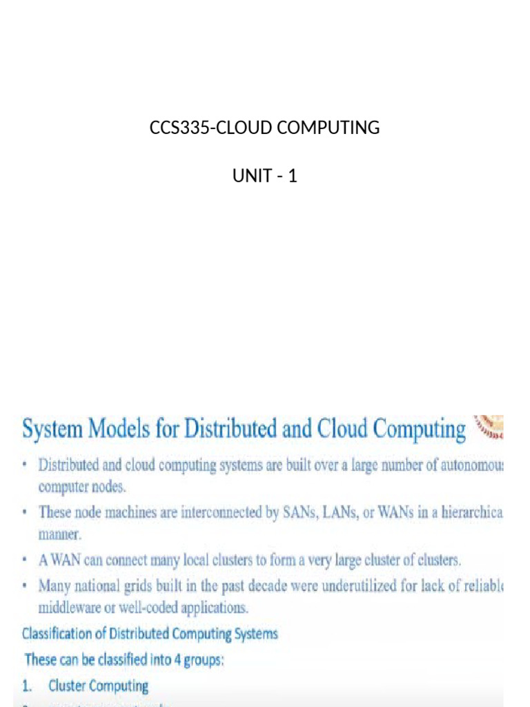 CCS335 CC Unit I | PDF