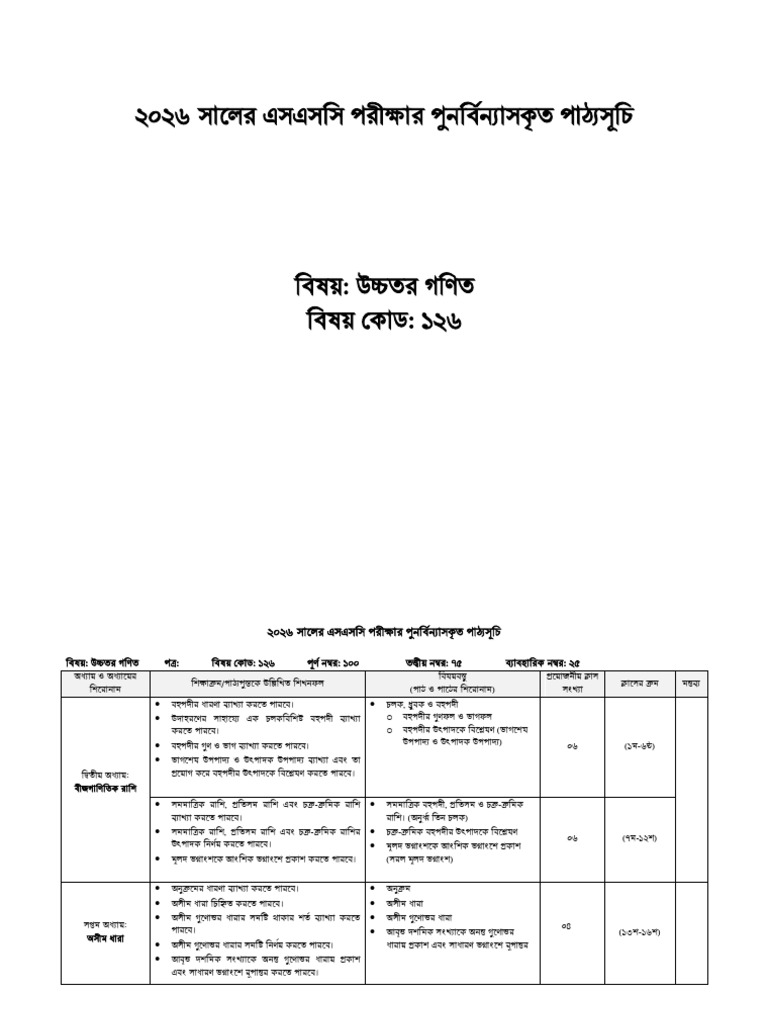 8. Higher Math SSC 2026 | PDF