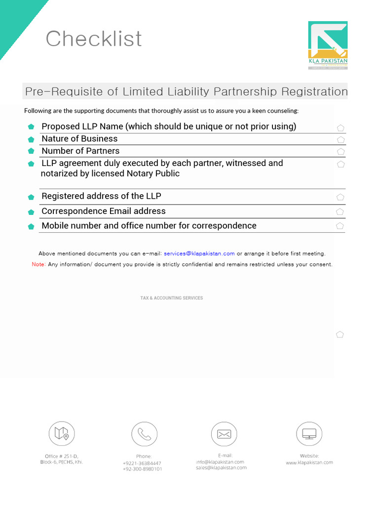 Checklist of LLP SECP | PDF
