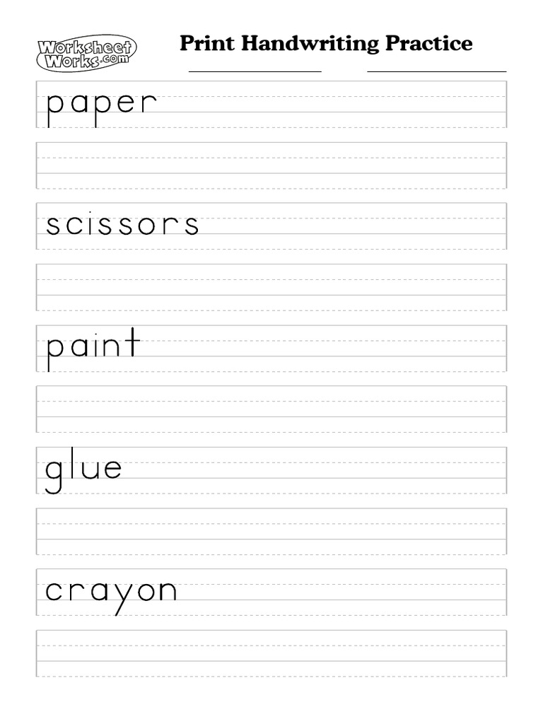 WorksheetWorks Print Handwriting Practice 1 (1) | PDF