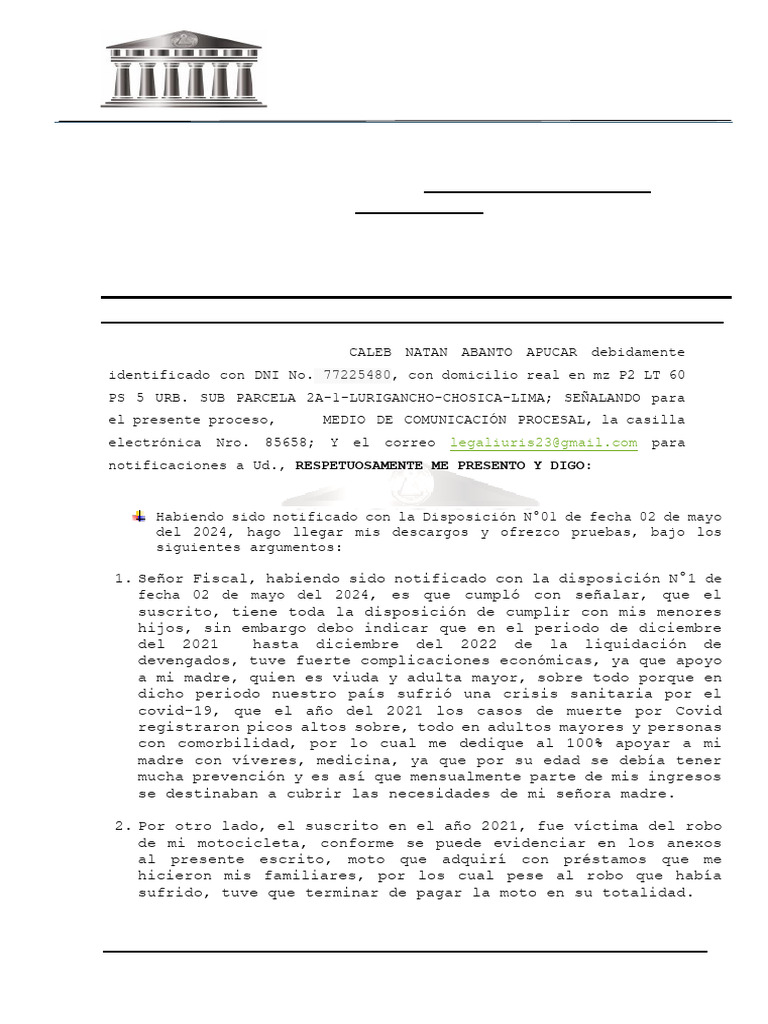 Descargo Caleb | PDF