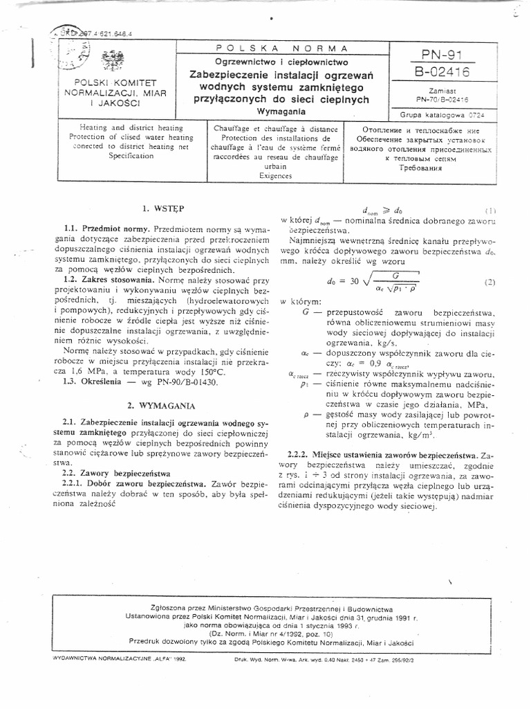 Zab Sys Ciepłowniczych Norma | PDF