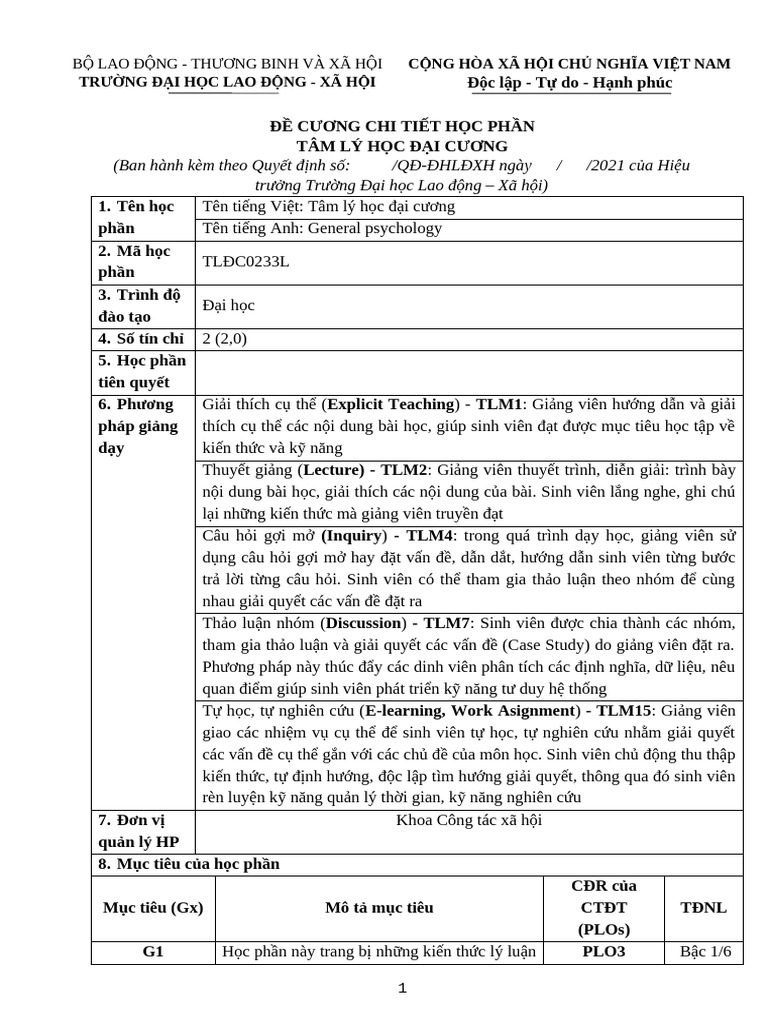 DCCTHP - TamLyHocDaiCuong | PDF