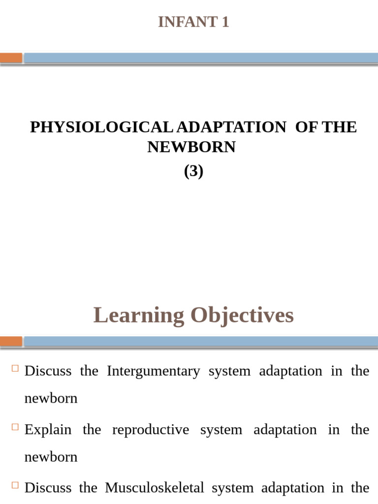 Newborn Physiological Adaptations Guide | PDF | Infants | Skin