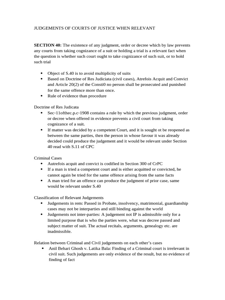 Judgement of Courts-Evidence | PDF | Judgment (Law) | Criminal Law