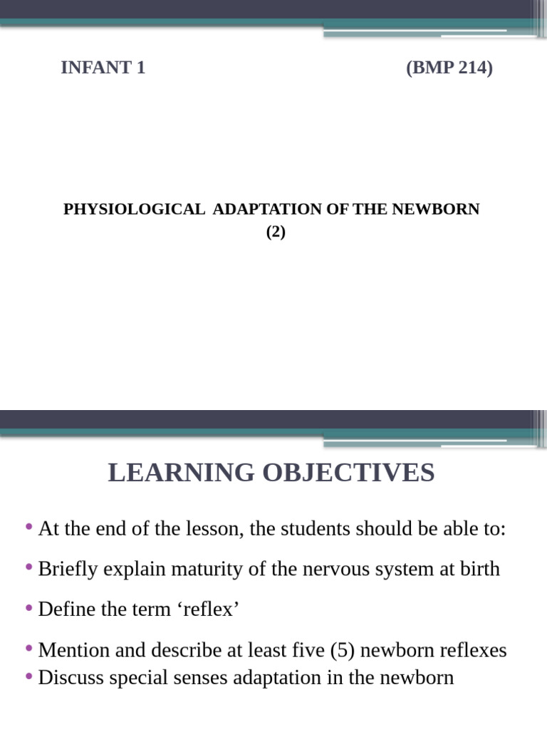 2 Physiological Adaptation of The Newborn | PDF | Anatomical Terms Of ...