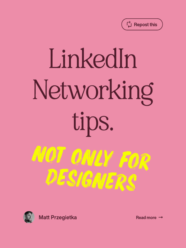 Linkedin Networking Tips.: Not Only For Designers | PDF | Linked In | Social Psychology