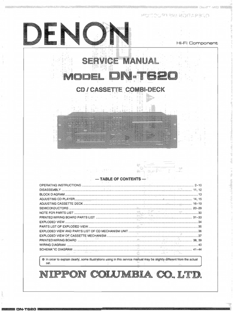 Denon - dn-t620 Service Manual | PDF