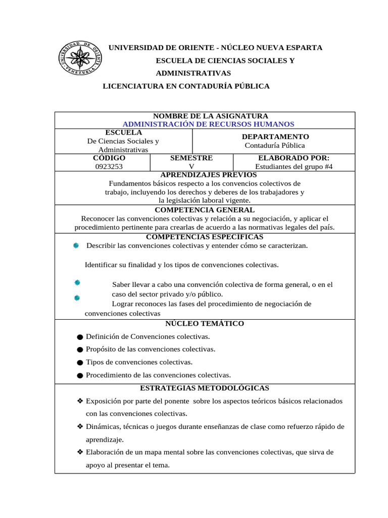 Contenido Programatico (Convenciones C.) | PDF