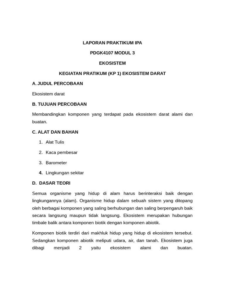 LAPORAN PRAKTIKUM IPA | PDF