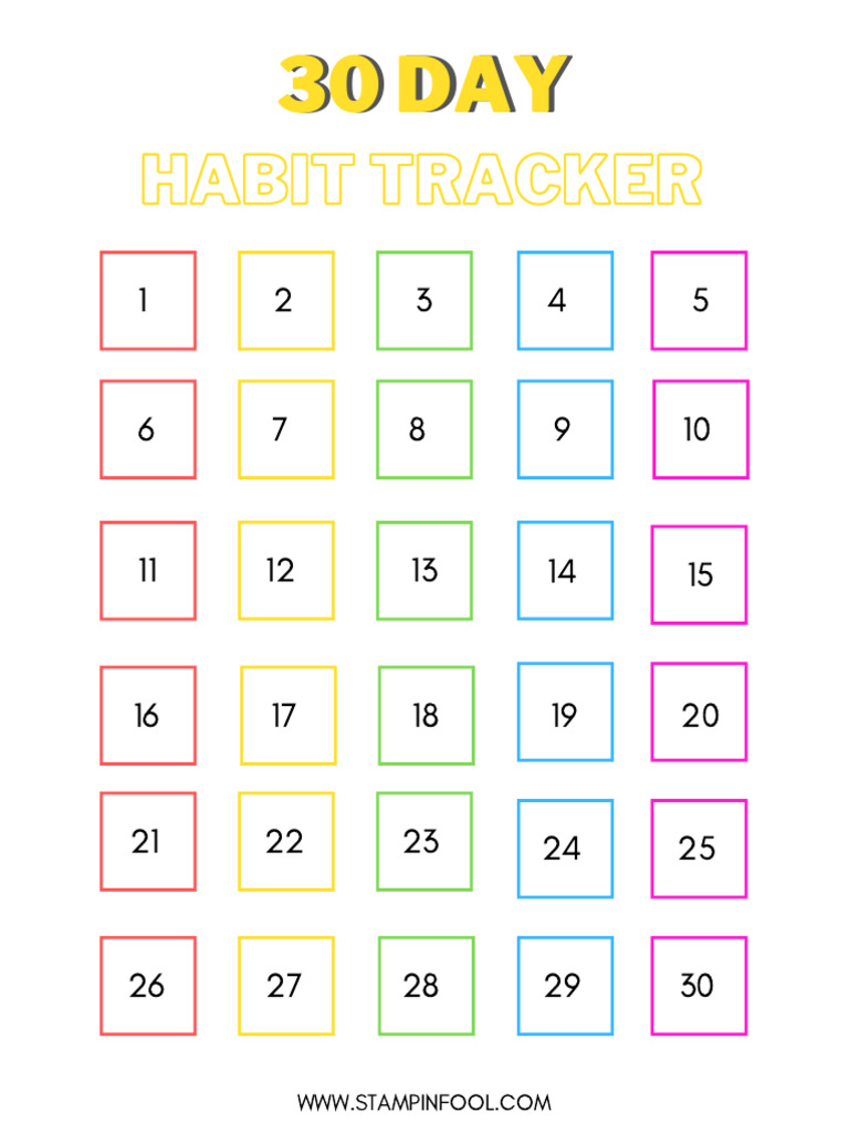 30 Day Habit Tracker Printables | PDF