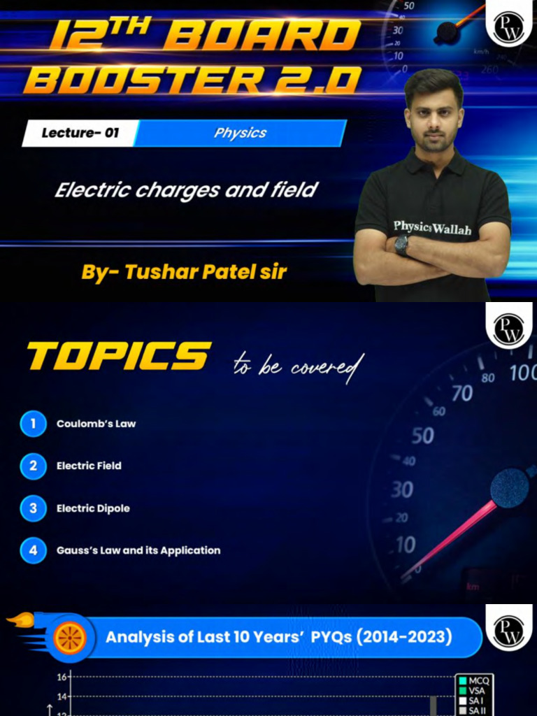 Electric Charges and Field 01 Class Notes 12th Board Booster 2.0 2024 ...