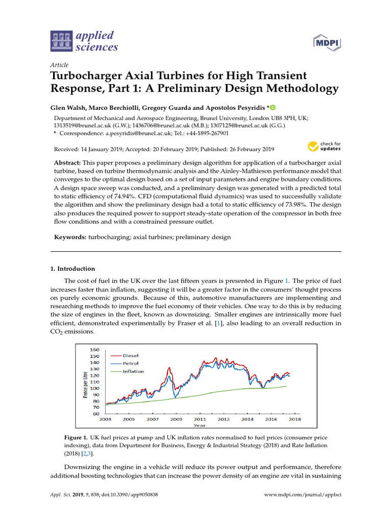 Turbocharger Axial Turbine Design Methodology | PDF | Turbocharger ...
