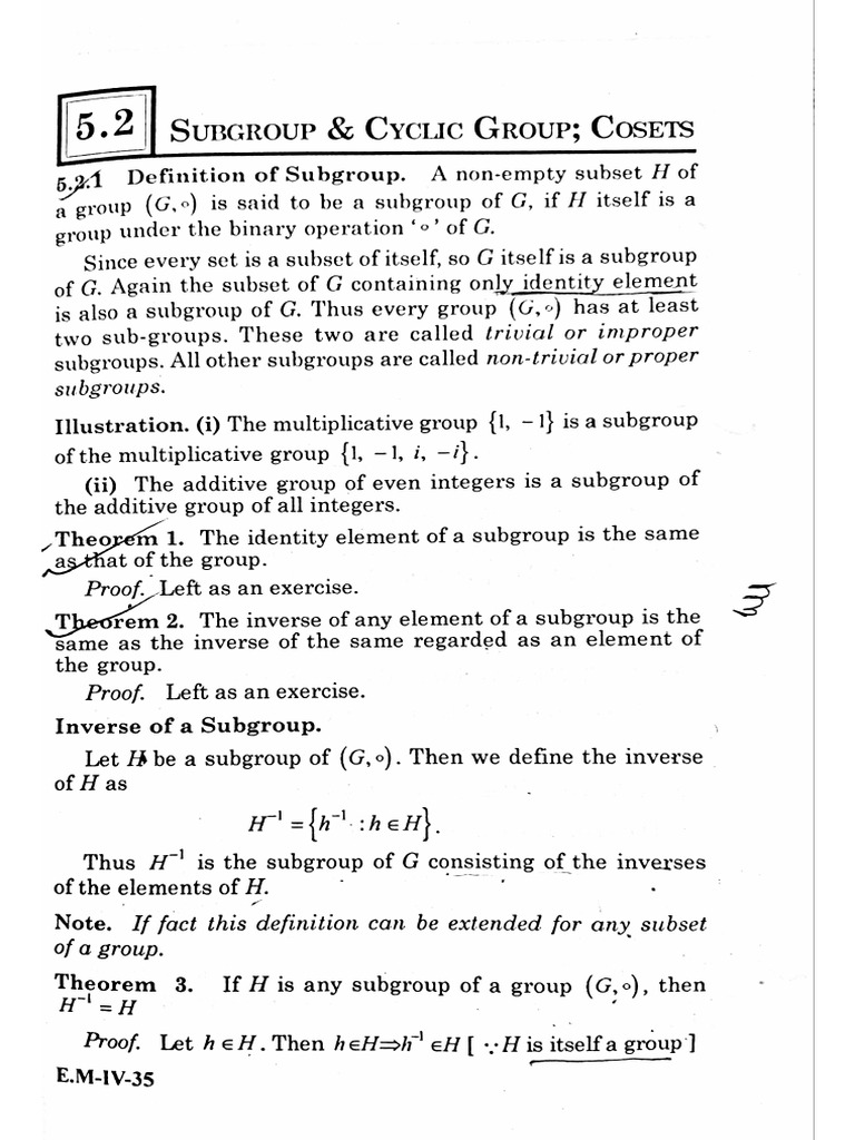 Ch 2_ Subgroup - Cyclic Group (4) | PDF