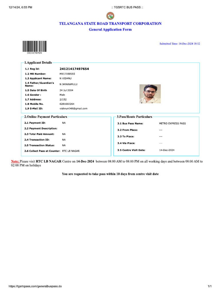 buspass aplication | PDF