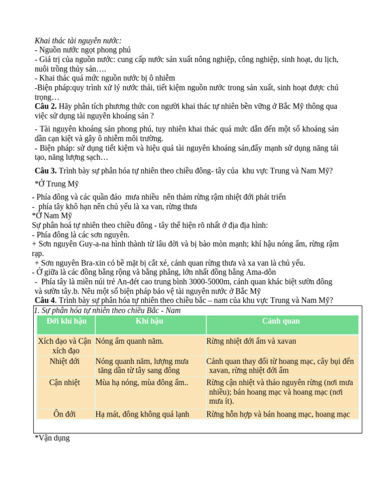 ĐỀ CƯƠNG ĐỊA 7-HKII | PDF