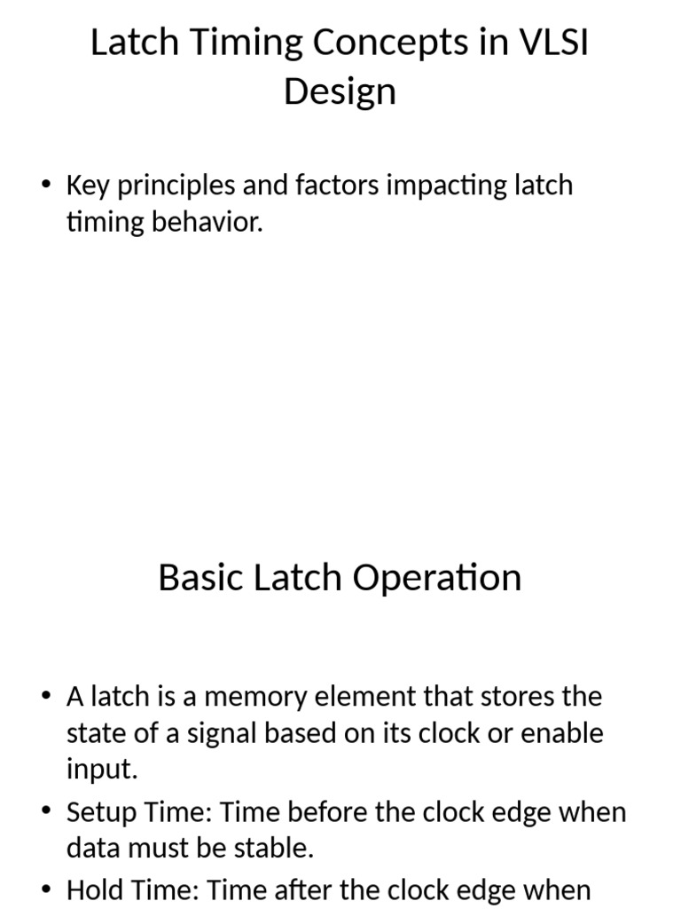 Latch Timing Concepts | PDF
