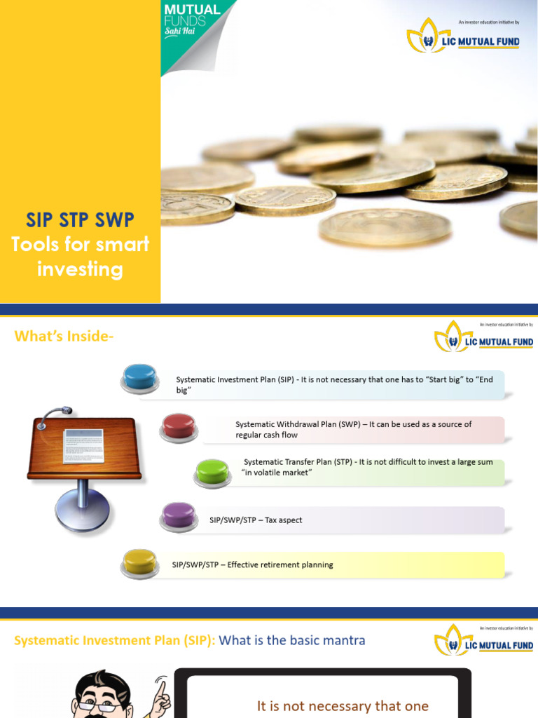 LIC-MF-SIP-SWP-STP-Tools-for-smart-investing | PDF | Investing | Mutual Funds