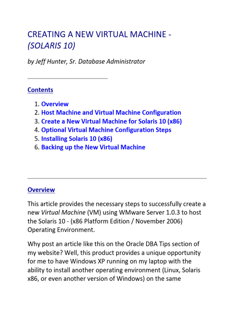 CREATING A NEW VIRTUAL MACHINE - SOLARIS 10 | PDF | Ip Address | Domain Name System