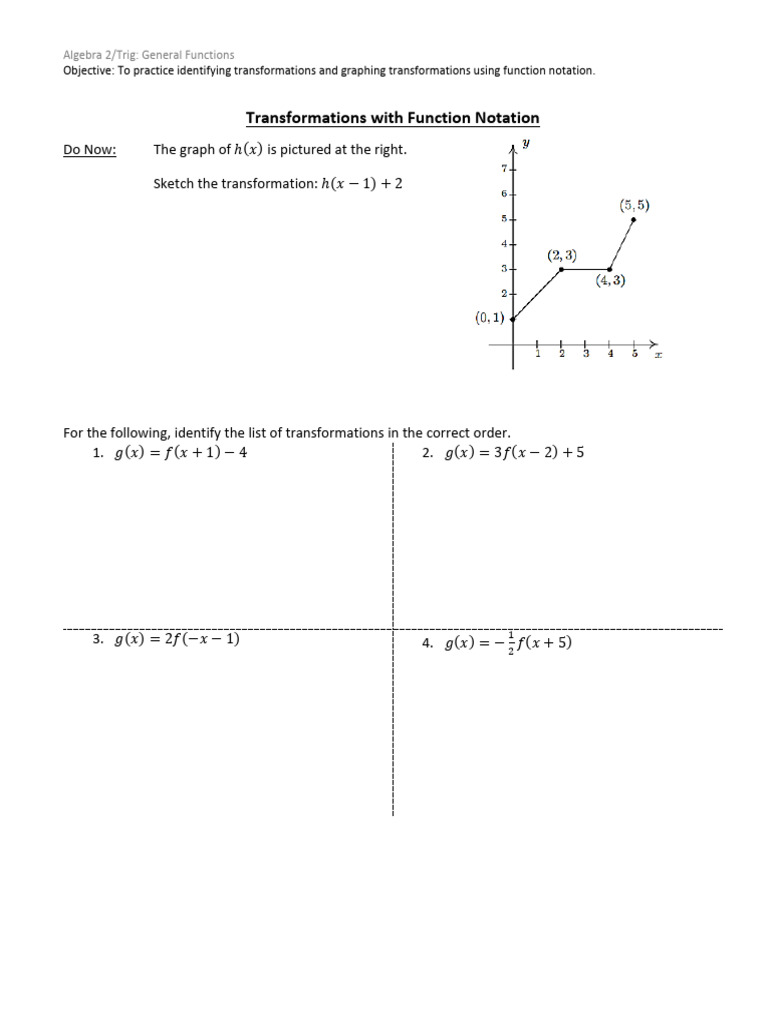 Transformations With Function Notation Pdf