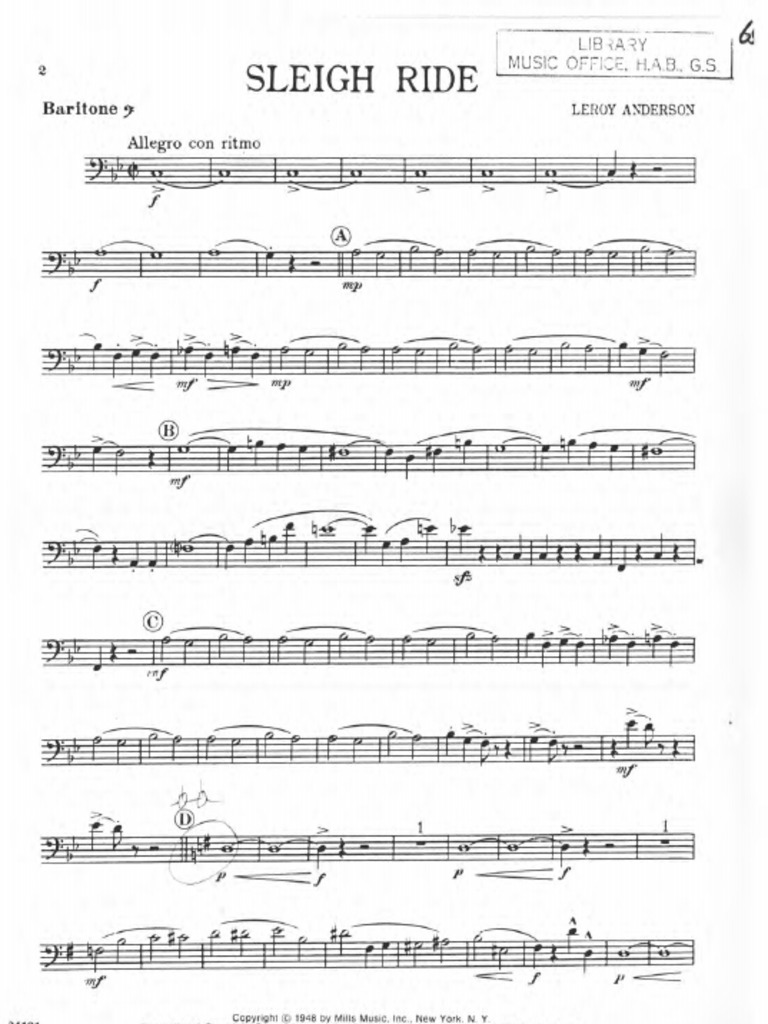 A2 - Sleigh Ride - Baritone | PDF