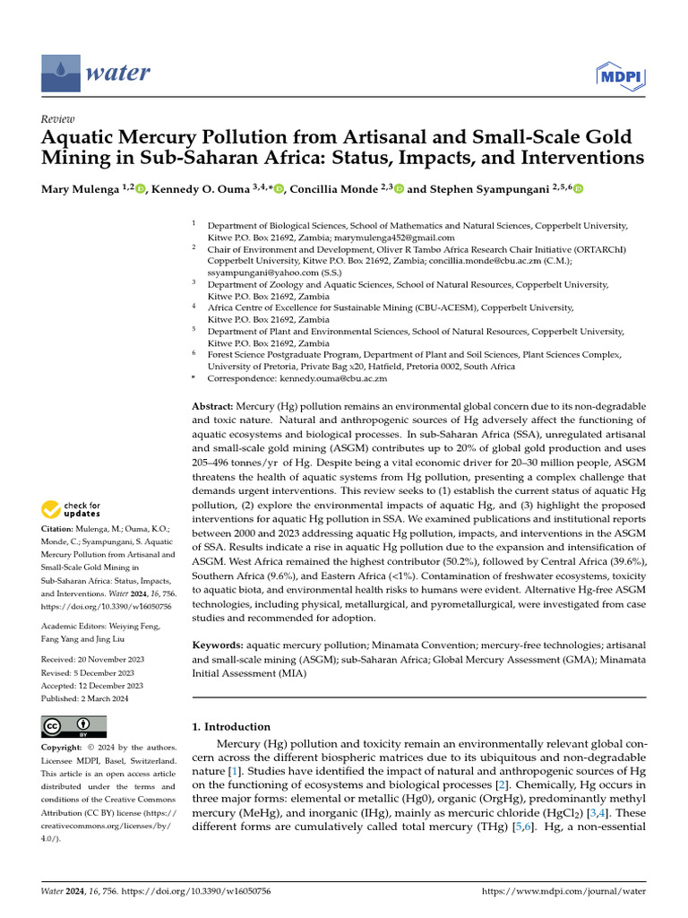 Aquatic_Mercury_Pollution_from_Artisanal | PDF | Mercury (Element ...