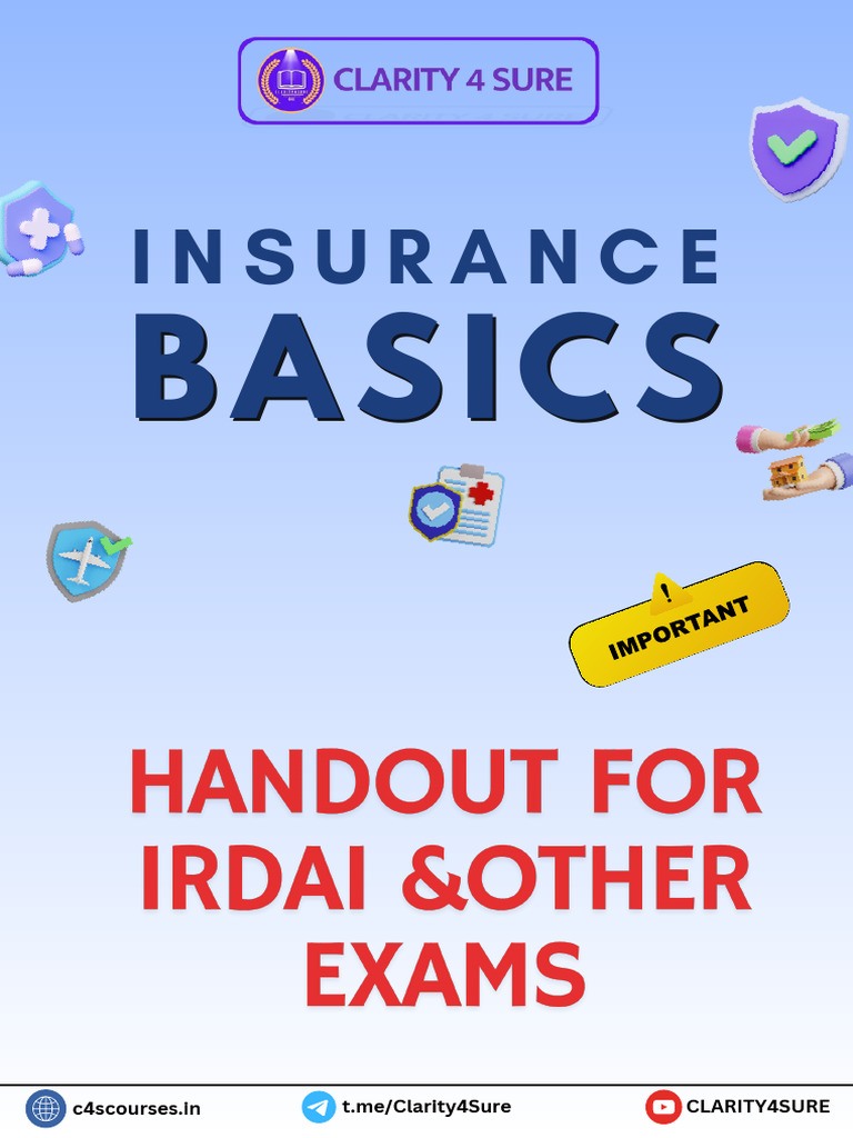 Insurance Basics Irdai - c4s | PDF | Insurance | Reinsurance