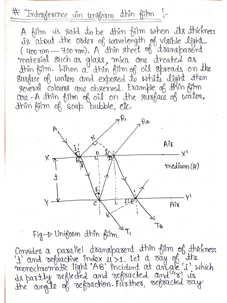 Uniform and Wedge Shaped Film | PDF