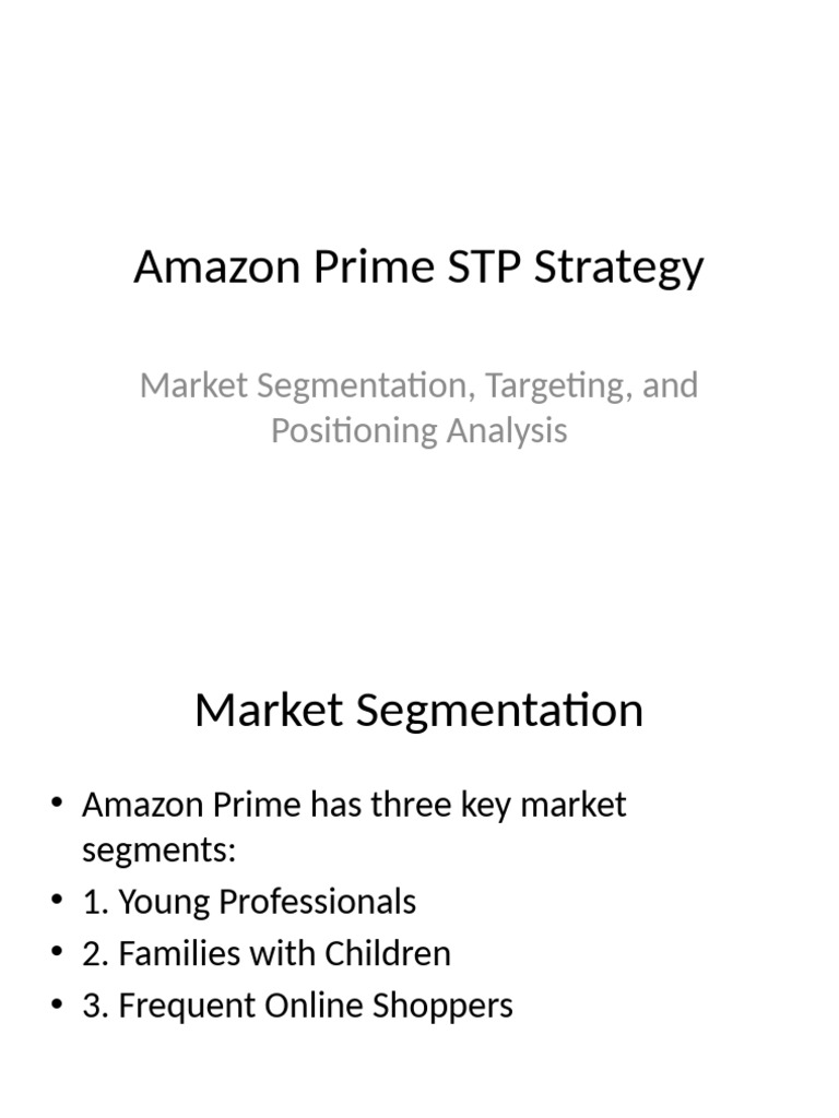 Amazon Prime STP Strategy | PDF