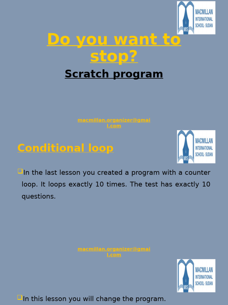 Creating a Conditional Loop in Scratch | PDF