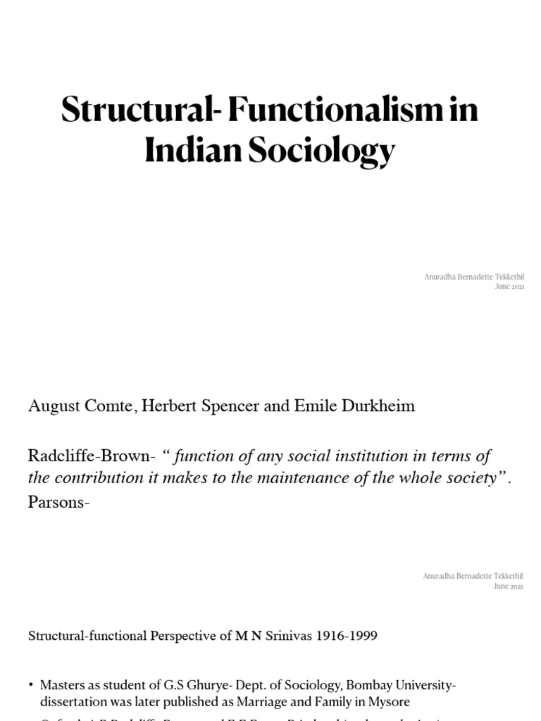 2.1Structural Functionalism in Indian Society | PDF | Caste | Ethnography