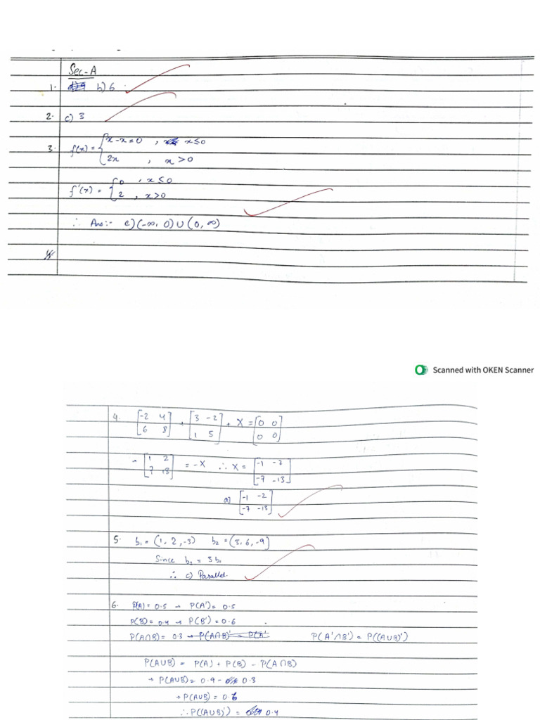 Pre Board Maths Section A | PDF