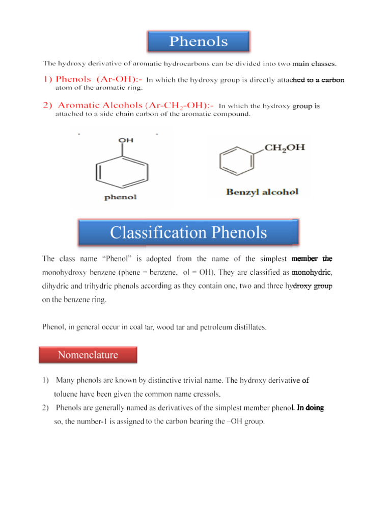 phenols notes | PDF