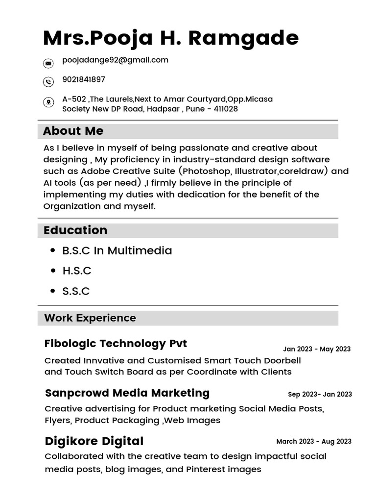 Pooja Ramgade Resume | PDF