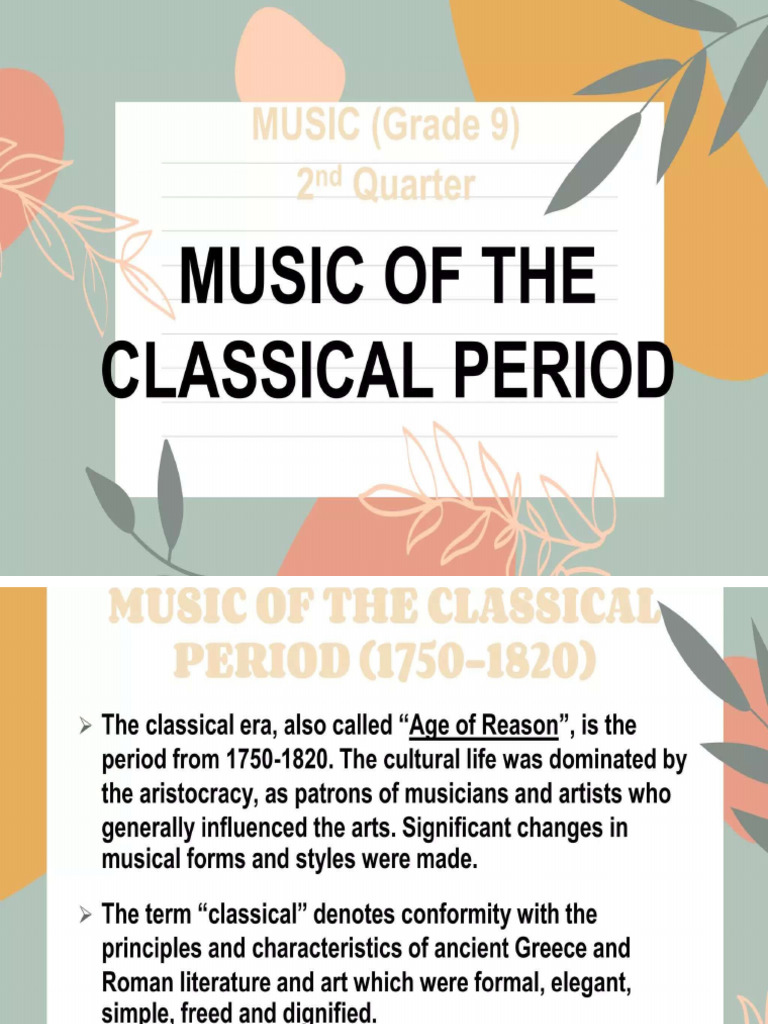 Music 9 Q2 Classical Period | PDF