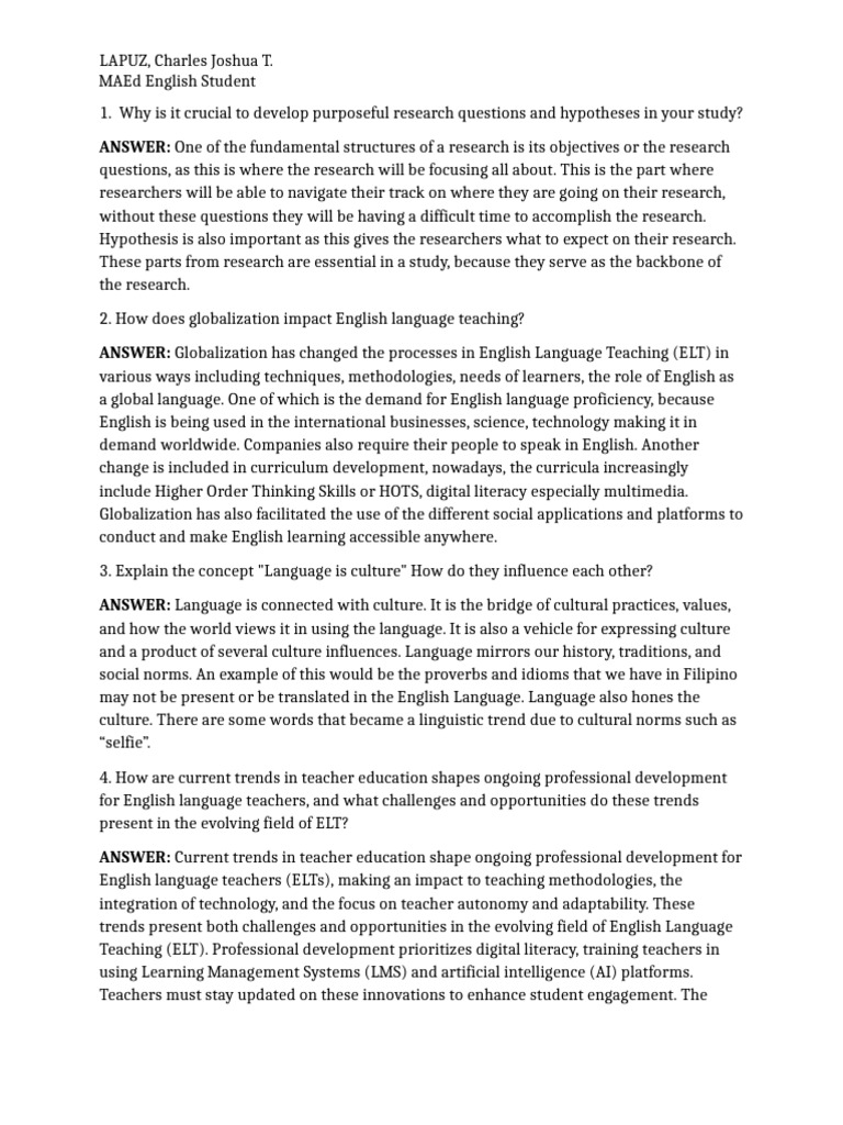 LAPUZ, Charles Joshua T.-507-Final Task | PDF | Language Education | Learning Styles