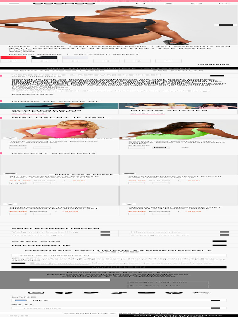 Tall Essentials Badpak Met Lage Ronde Hals Boohoo | PDF